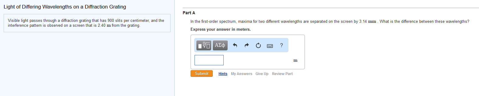 Solved Visible light passes through a diffraction grating | Chegg.com