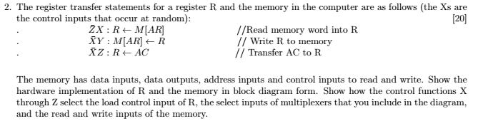 Solved The register transfer statements for a register R and | Chegg.com