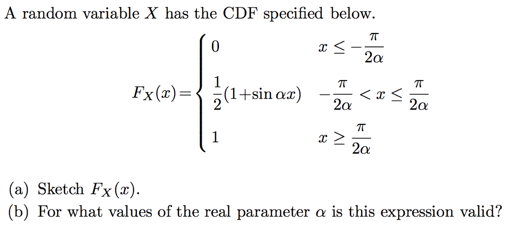 Solved A random variable X has the CDF specified below. | Chegg.com