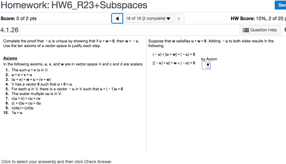 Solved Complete the proof that - u is unique by showing that | Chegg.com