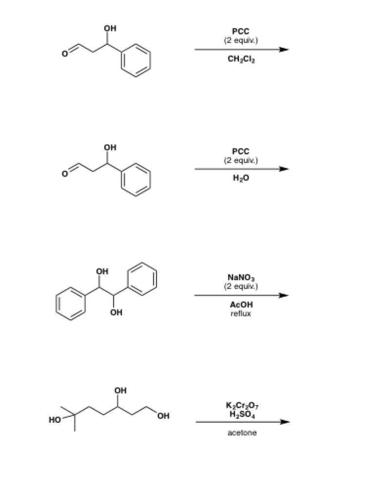 Solved HO OH OH OH OH OH OH PCC (2 equiv) CH2CI2 PCC (2 | Chegg.com