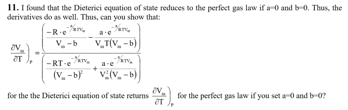 Solved I found that the Dieterici equation of state reduces | Chegg.com