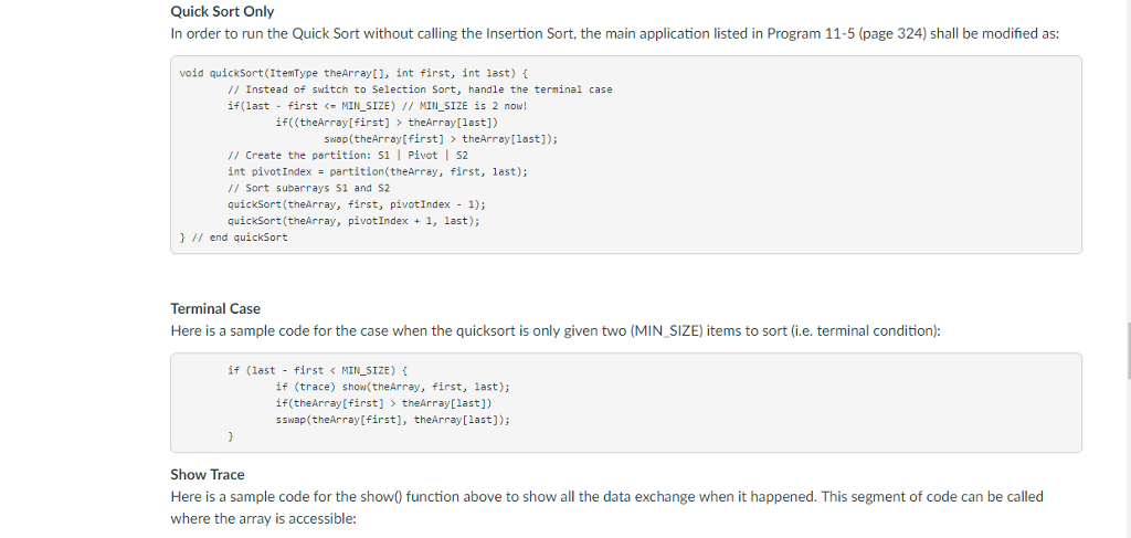 Solved This assignment is to write a quicksort.cpp program | Chegg.com