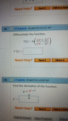 Solved Differentiate the function. F(t) = ln((2t + 1)^4/(4t | Chegg.com