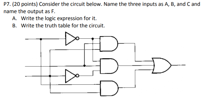 Solved Consider the circuit below. Name the three inputs as | Chegg.com