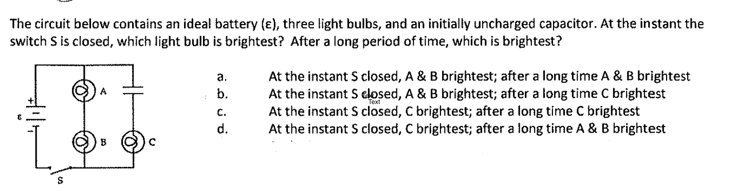 Solved The circuit below contains an ideal battery | Chegg.com