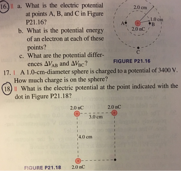Solved What is the electric potential at points A, B, and C | Chegg.com