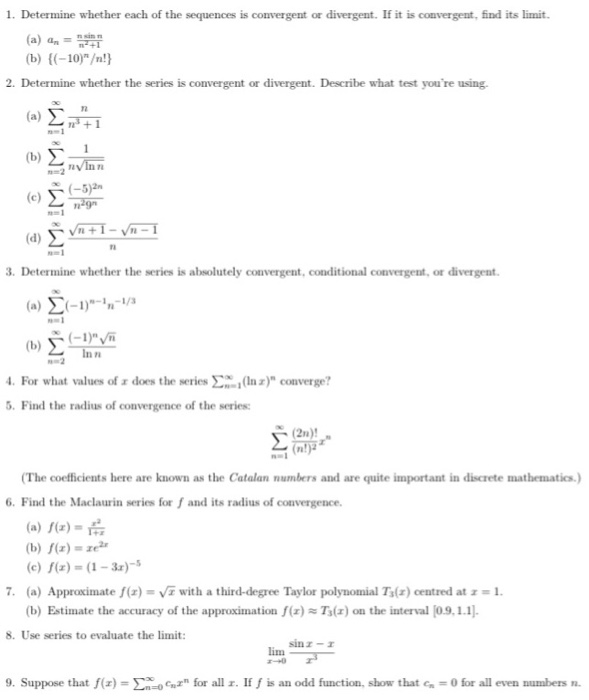 Solved Determine whether each of the sequences is convergent | Chegg.com