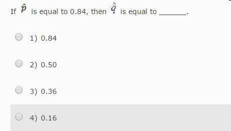 Solved If p is equal to 0.84, then q is equal to _________. | Chegg.com