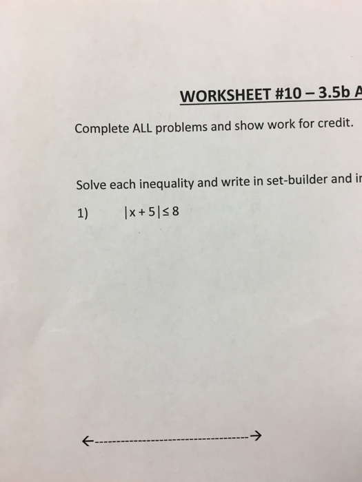 Solved WORKSHEET #10-3.5b A Complete ALL problems and show | Chegg.com