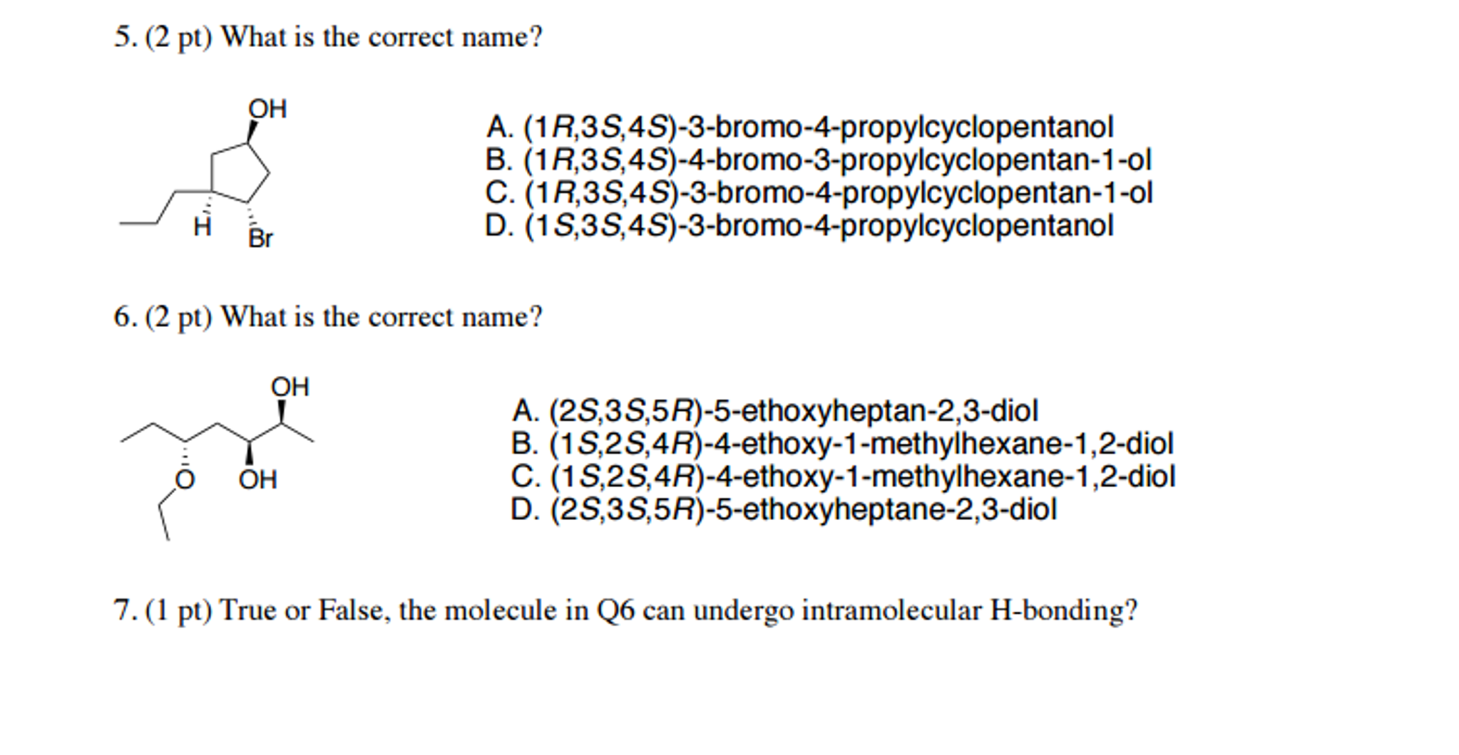Solved What is the correct name? (1R, 3S, | Chegg.com