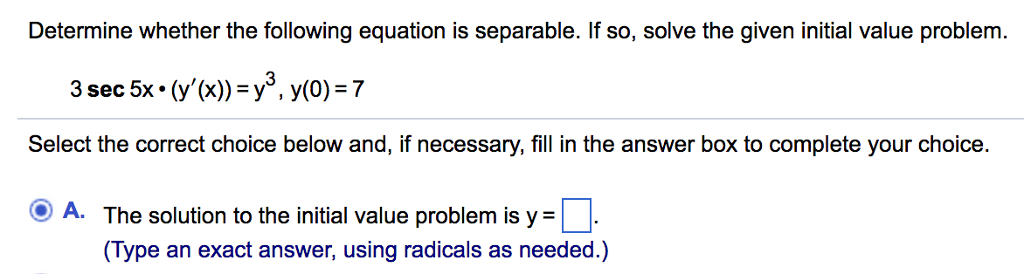 Solved Determine Whether The Following Equation Is