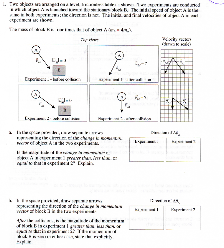 Solved 1. Two objects are arranged on a level, frictionless | Chegg.com