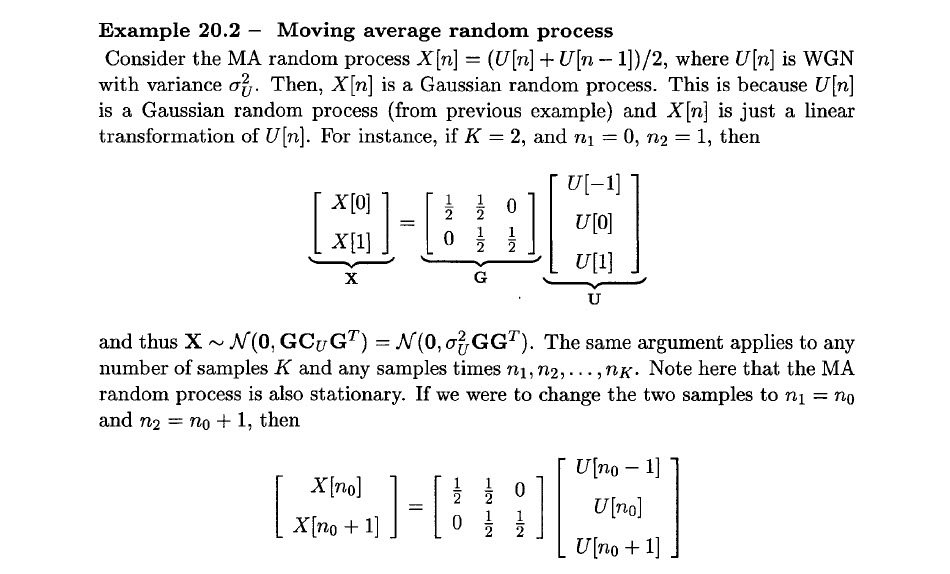 Example 20.2 - Moving average random process Consider | Chegg.com