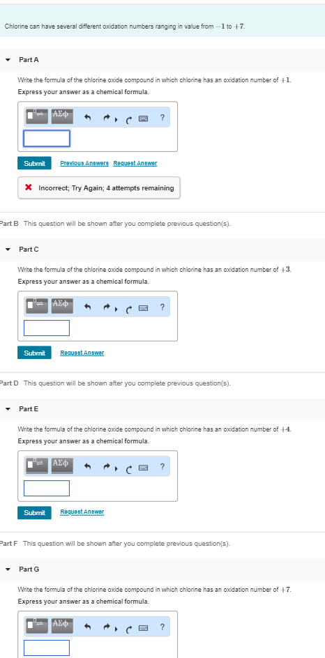 Solved Chlorine can have several different axidation numbers | Chegg.com
