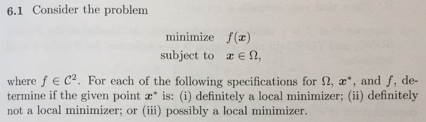 Solved 6.1 Consider the problem minimize f() subject to x E | Chegg.com