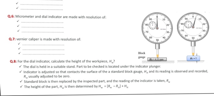 Solved Micrometer and dial indicator are made with | Chegg.com