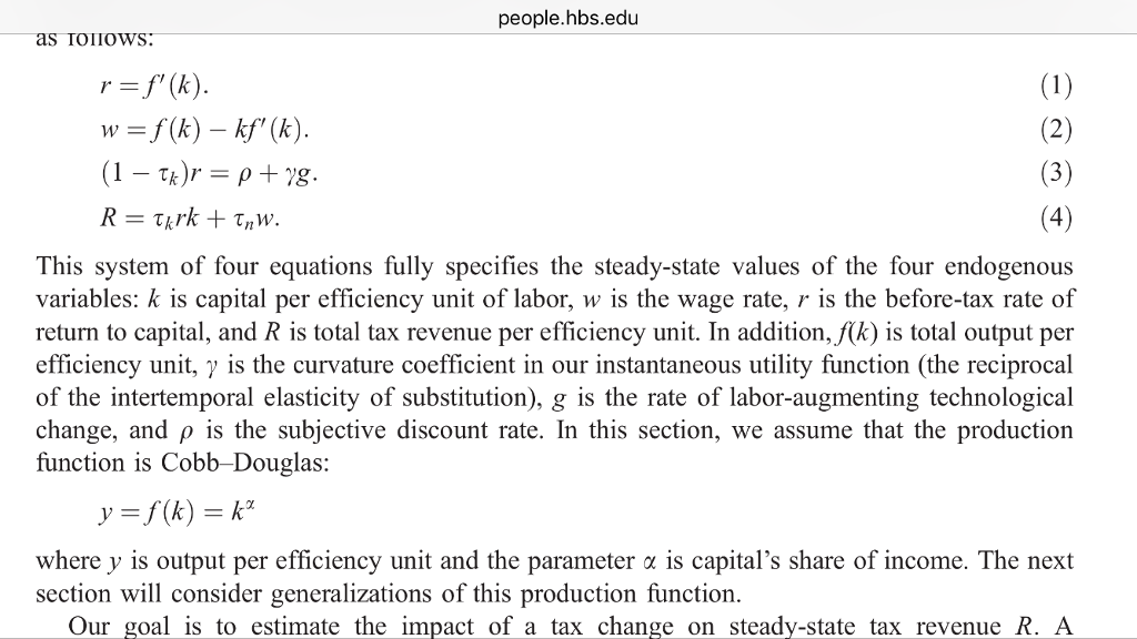 people.hbs.edu as TOIIO r=f'(k) w = f(k)-kf (k) This | Chegg.com