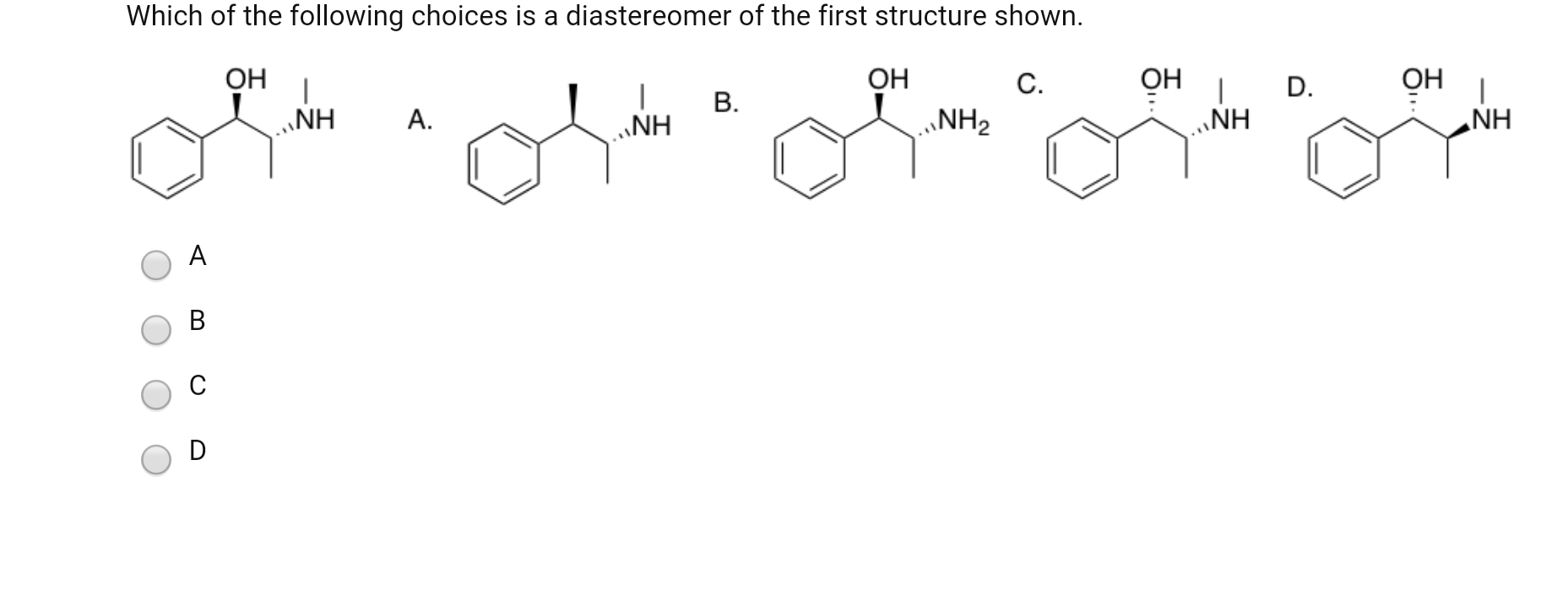 Solved Which of the following choices is a diastereomer of | Chegg.com