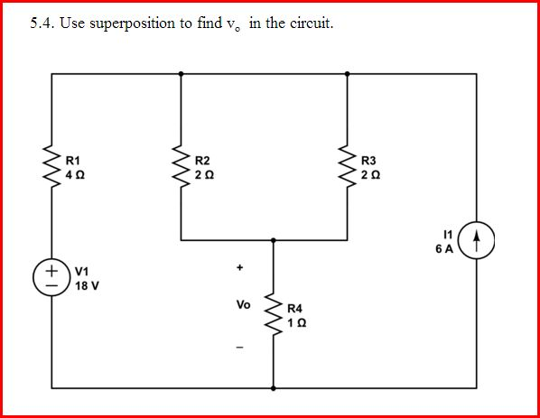 Solved Use superposition to find v_0 in the circuit | Chegg.com