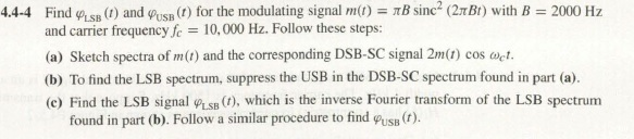 How can I find the equation of LSB spectrum in letter | Chegg.com