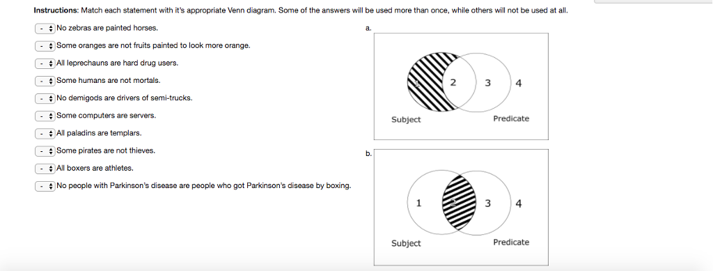 Solved Instructions: Match each statement with it's | Chegg.com