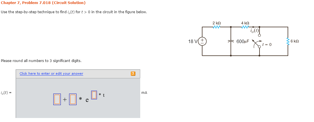 Solved Use the step-by-step technique to find io(t) for t > | Chegg.com