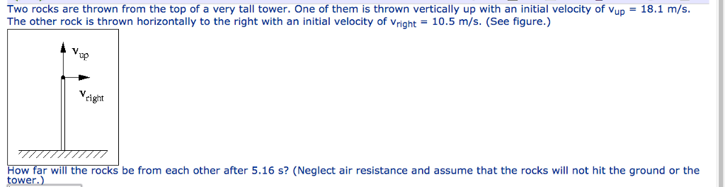 Solved Two rocks are thrown from the top of a very tall | Chegg.com