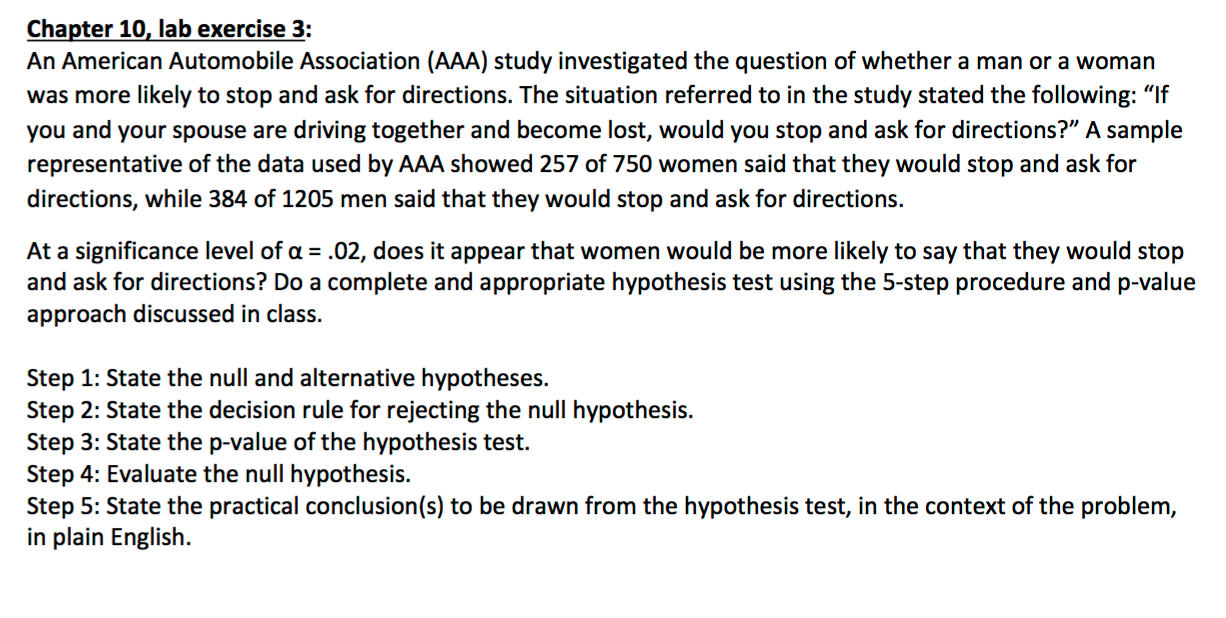 Solved An American Automobile Association (AAA) study | Chegg.com