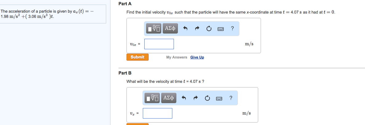 Solved The acceleration of a particle is given by ax (t) = | Chegg.com
