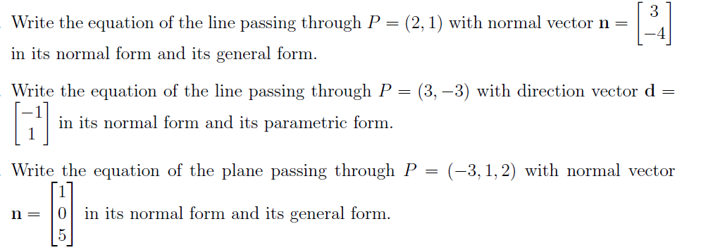 Solved Write The Equation Of The Line Passing Through P