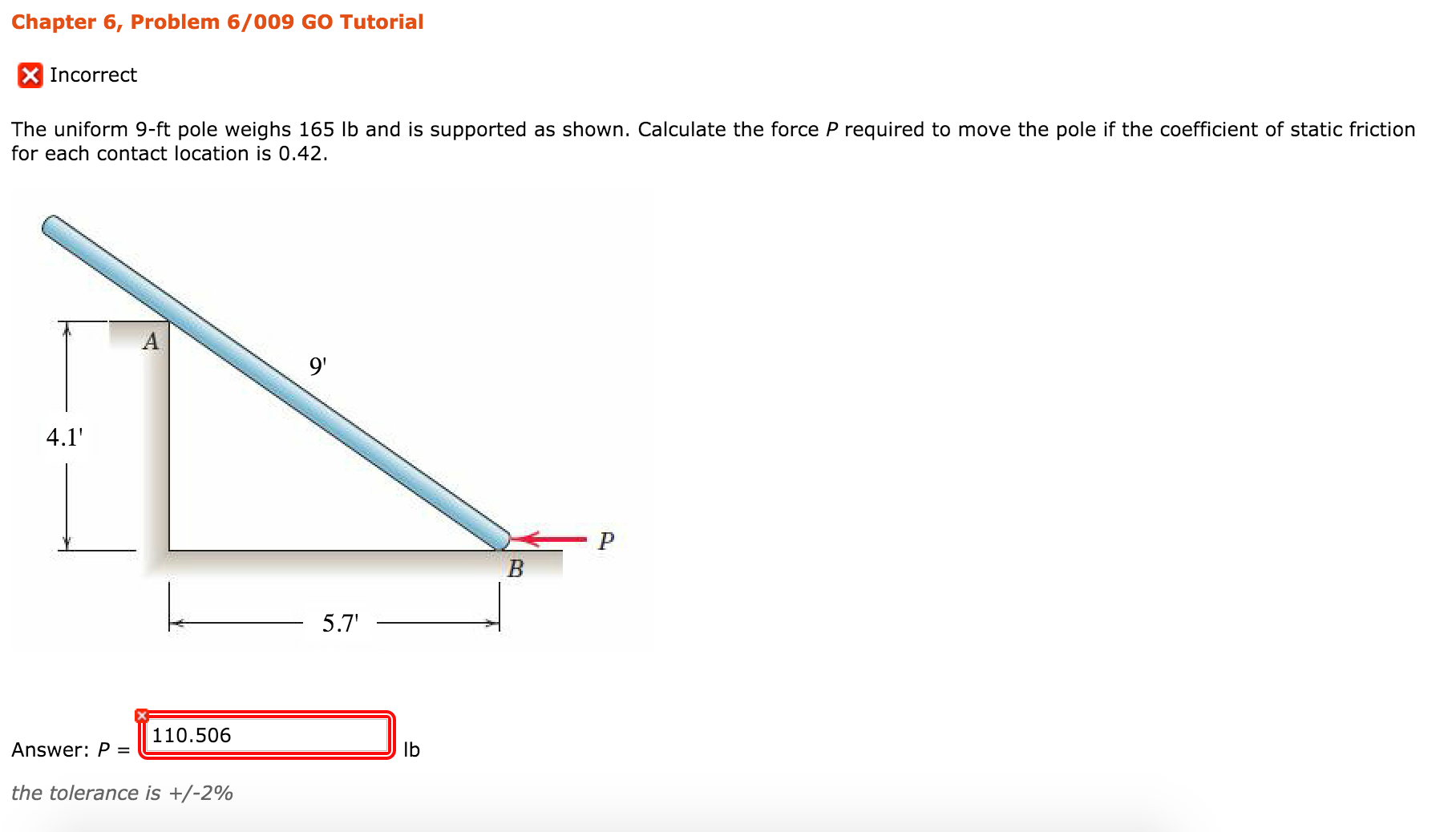 Solved Chapter 6, Problem 6/009 GO Tutorial Incorrect The | Chegg.com