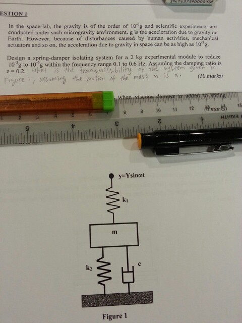 Solved In the space -lab, the gravity is of the order of | Chegg.com