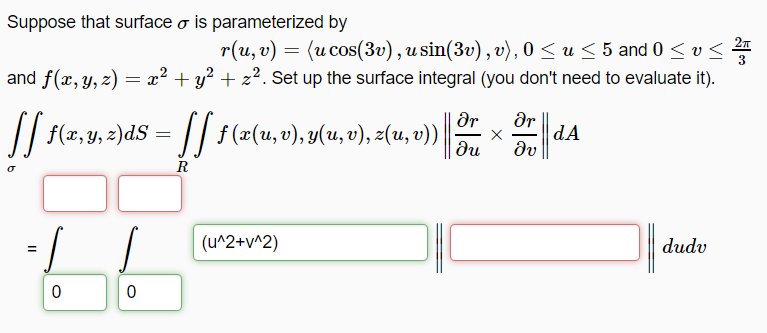 Solved Suppose that surface σ is parameterized by r(u, u) (u | Chegg.com