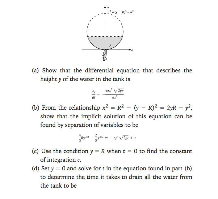 Solved 20. Draining Water from a Hemispherical Tank A | Chegg.com