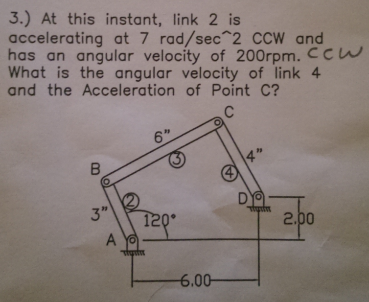 Solved At this instant, link 2 is accelerating at 7 | Chegg.com