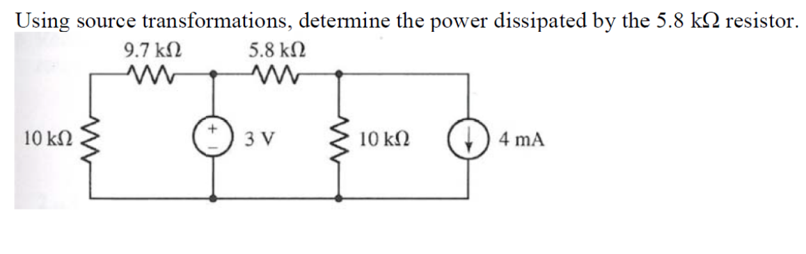 Solved Using source transformations, determine the power | Chegg.com
