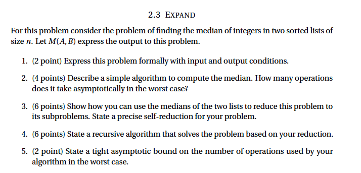 Solved 2.3 ExPAND For this problem consider the problem of | Chegg.com