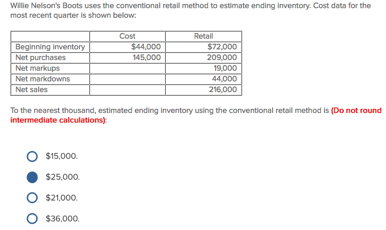 Solved Willie Nelson's Boots uses the conventional retail | Chegg.com