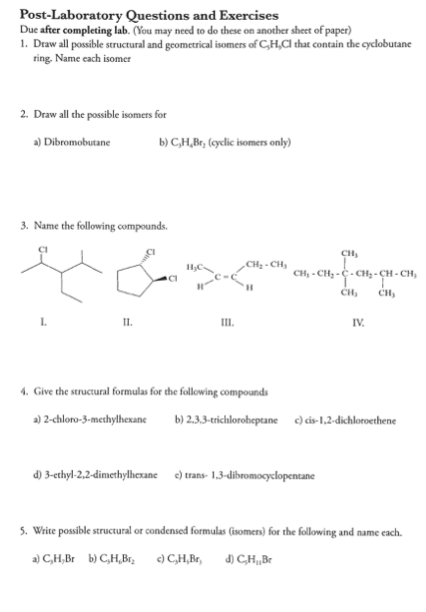 Post-Laboratory Questions and Exercises Due fact | Chegg.com