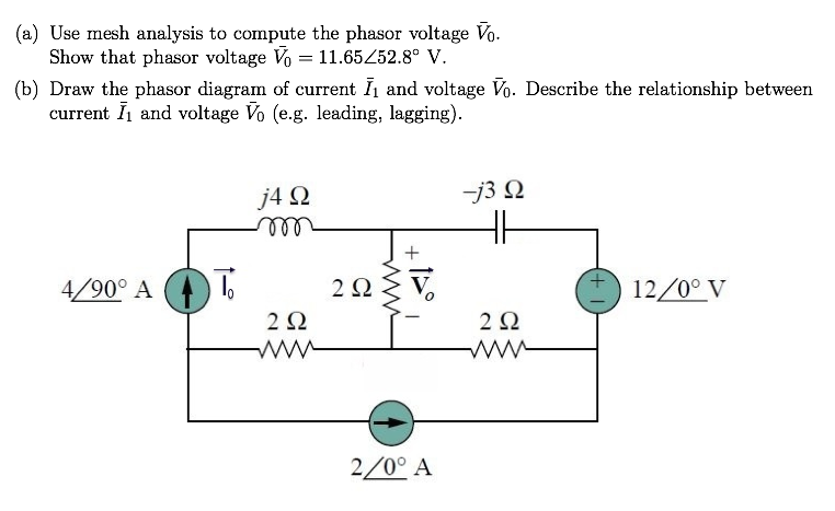 Solved Use mesh analysis to compute the phasor voltage V-_0 | Chegg.com