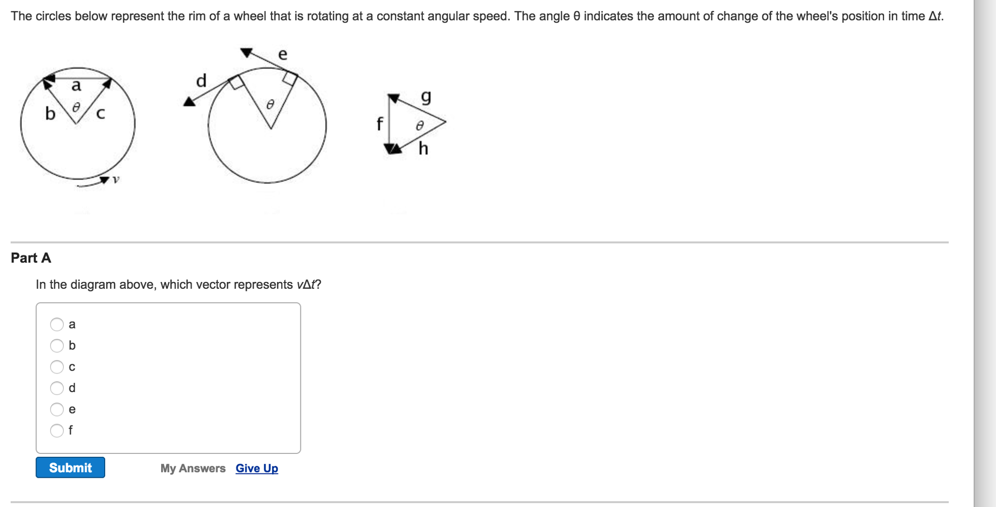 Solved The circles below represent the rim of a wheel that | Chegg.com