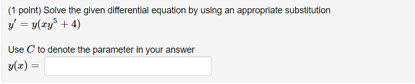Solved 1 point) Solve the given differential equation by | Chegg.com