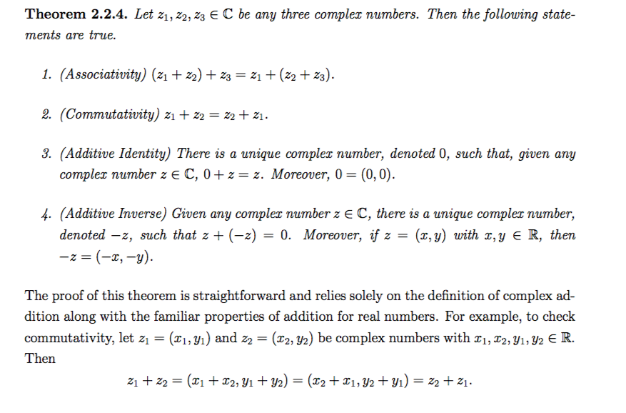 Solved Theorem 2.2.4. Let z1,22, 23 E C be any three complex | Chegg.com