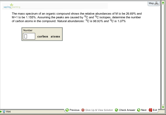 Solved Map pling The mass spectrum of an organic compound | Chegg.com