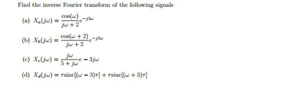 Solved Fourier Transform Pairs Fourier Transform Properties | Chegg.com