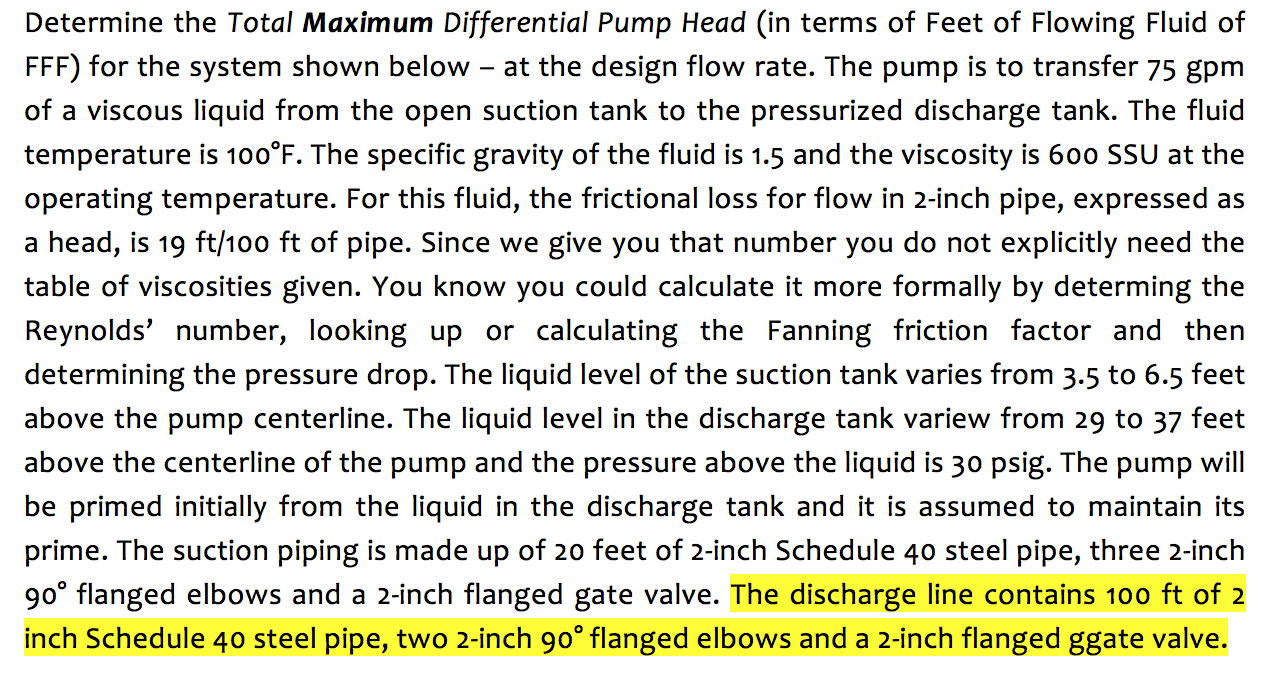 Solved Determine the Total Maximum Differential Pump Head | Chegg.com