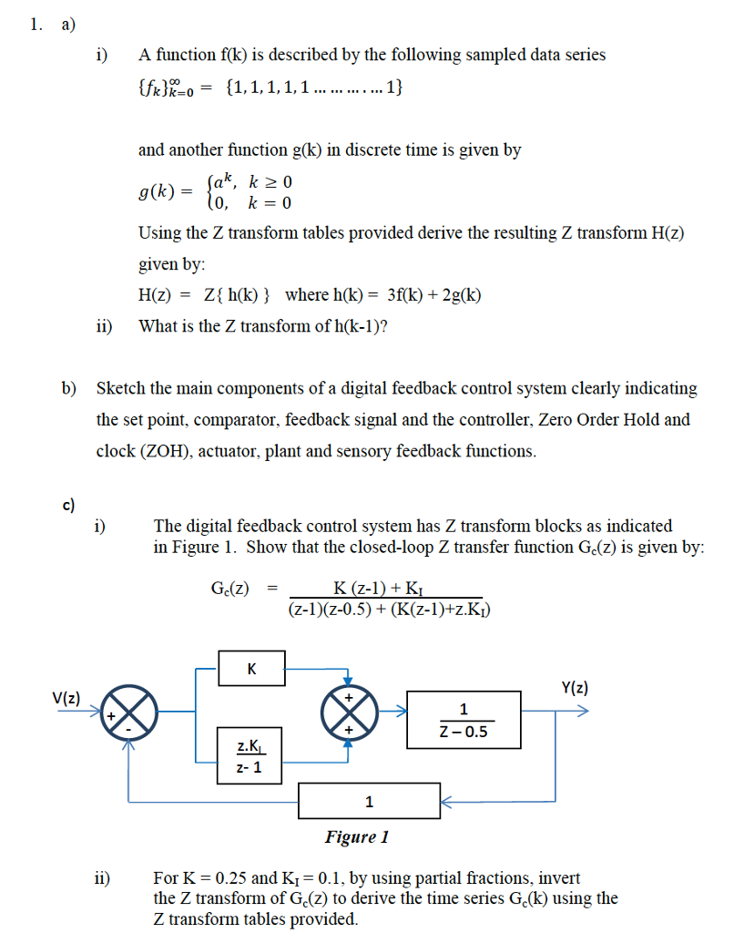 Solved A function f (k) is described by the following | Chegg.com