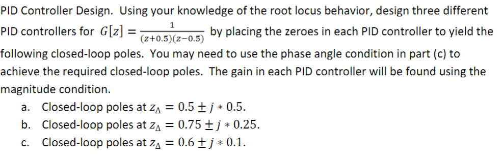 PID Controller Design. Using your knowledge of the | Chegg.com