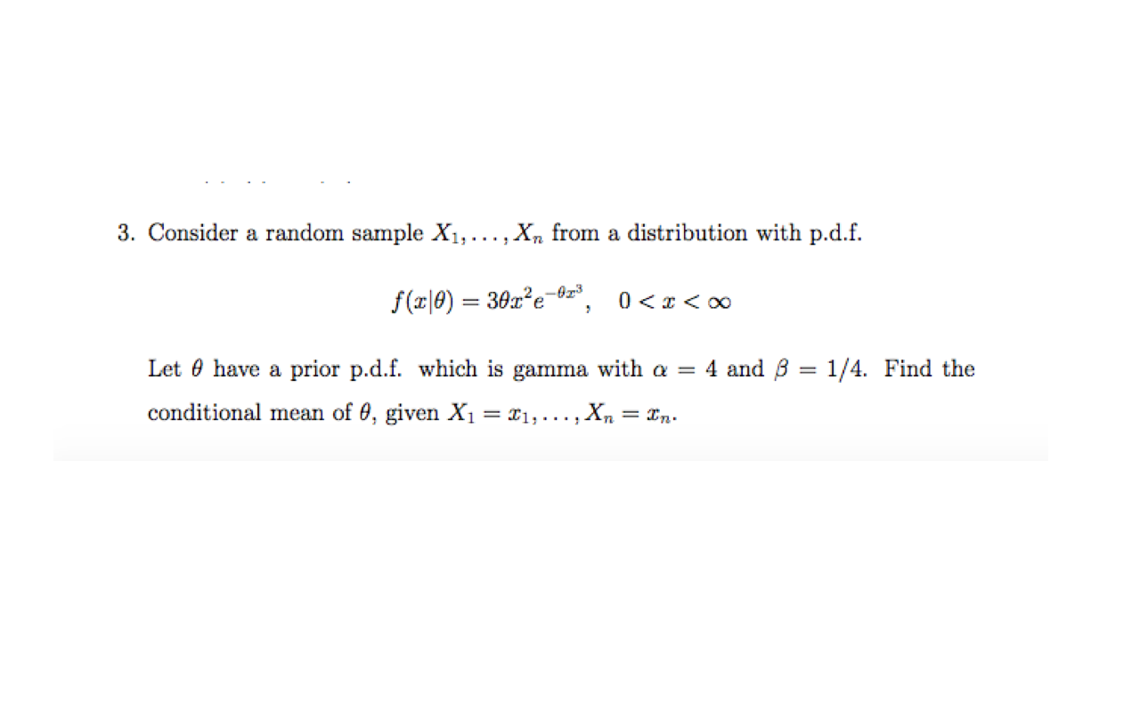 Consider a random sample x1,..., xn from a | Chegg.com